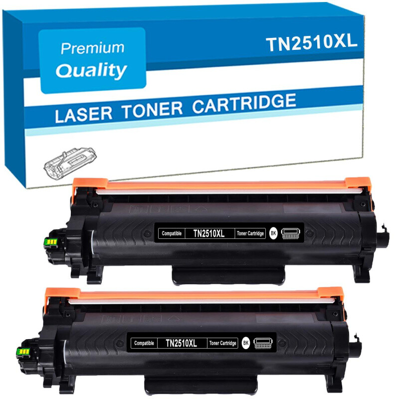 2 Toner with chip TN2510XL Fits for Brother HL-L2400DWE DCP-L2620DW HL ...