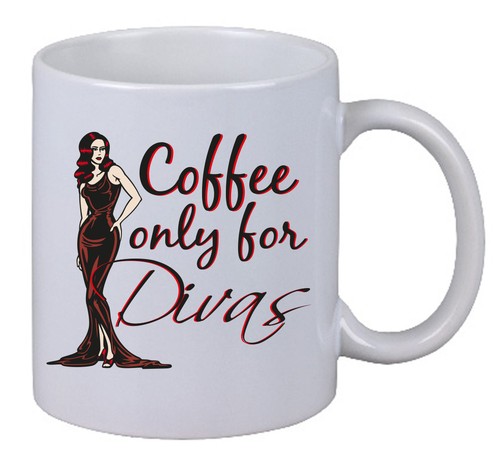 Kaffee Tasse "Coffee only for Divas" Diva Frau Geschenk X-Mas Christmas ...