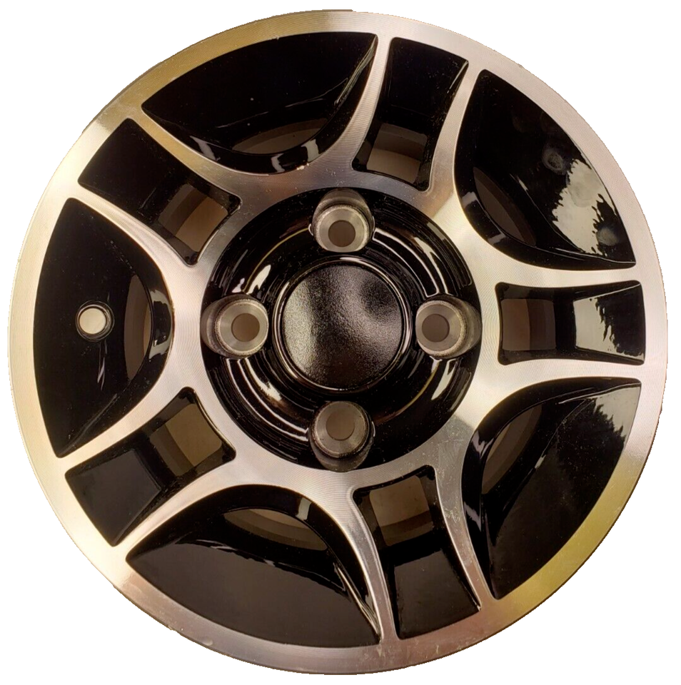 Club Car 10x6 4/4 Black & Machined Golf Cart Rims Wheels pull-off ...