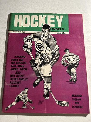 1968 HOCKEY World BOSTON Bruins BOBBY ORR Red BERENSON Dave BALON Andre ...