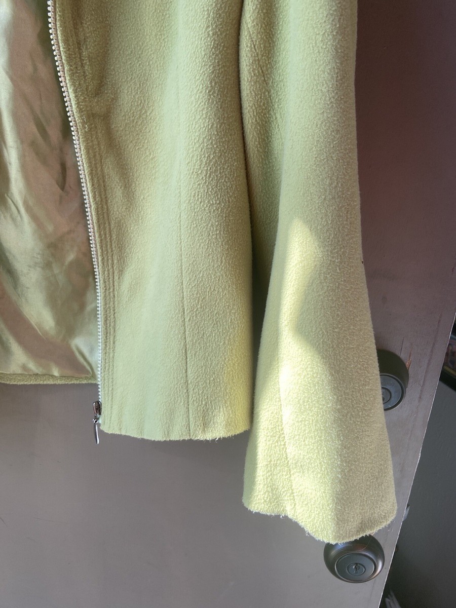 Fendi 100% Cashmere Lime Green Jacket Zip Up Blazer Soft Fendi 100% Cashmere Lime Green Jacket Zip Up Blazer Soft