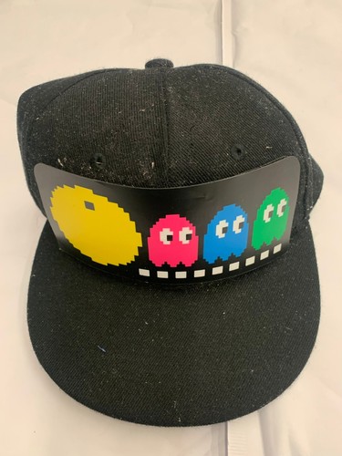 Pac Man Hat Cap Snap Back Adjustable Black Yellow Pre Owned HT 93+40 | eBay