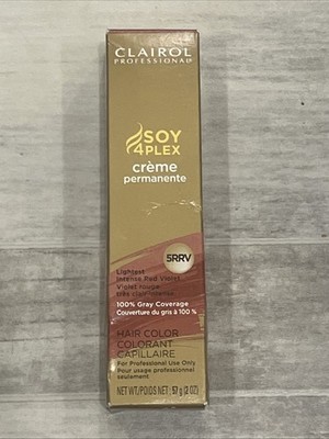 Clairol Soy4PLEX Creme Permanent Hair Color 2oz 5RRV lightest Intense ...