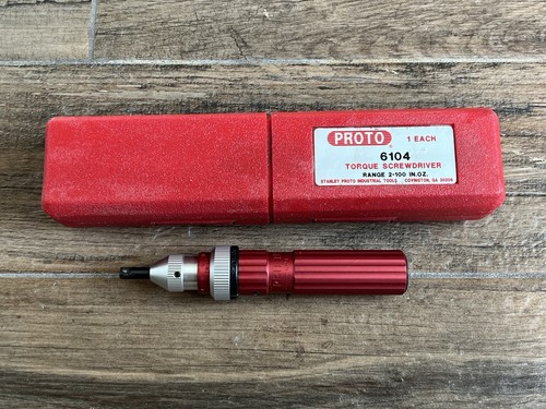 Proto 1/4" Drive #6104 Torque Screwdriver With Case & Instructions 2 ...
