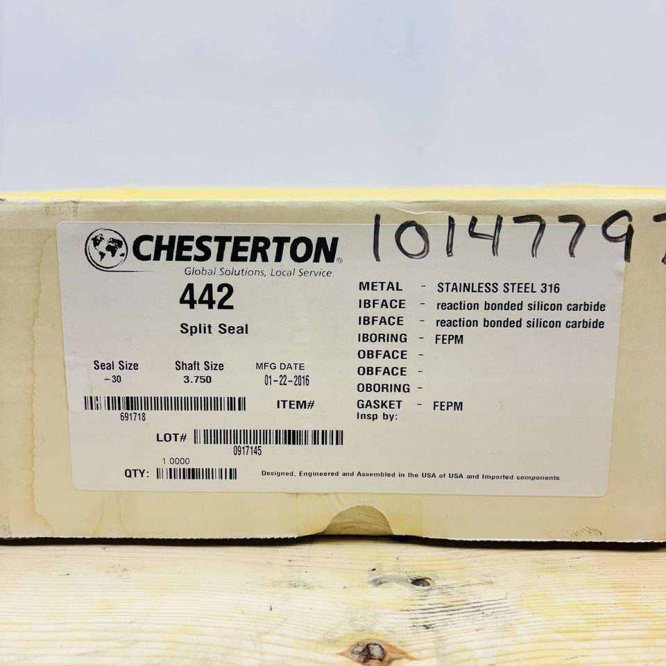 Chesterton 442 Split Seal Size 30 Shaft Size 3.750 Item #691718 316SS ...
