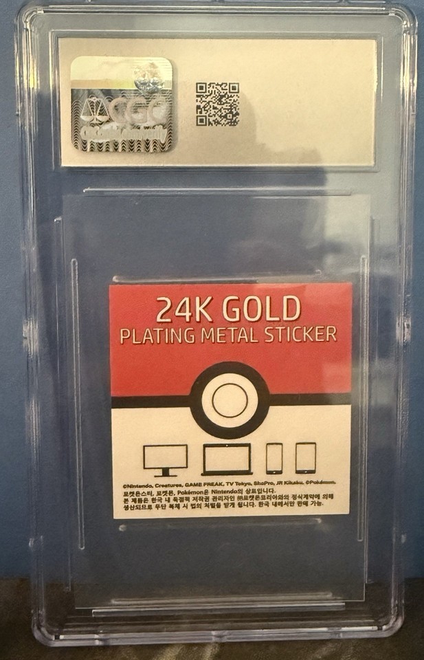 Raichu Pokemon Candy Stickers (2023) Korean 24k Gold Plating CGC 10 GEM ...