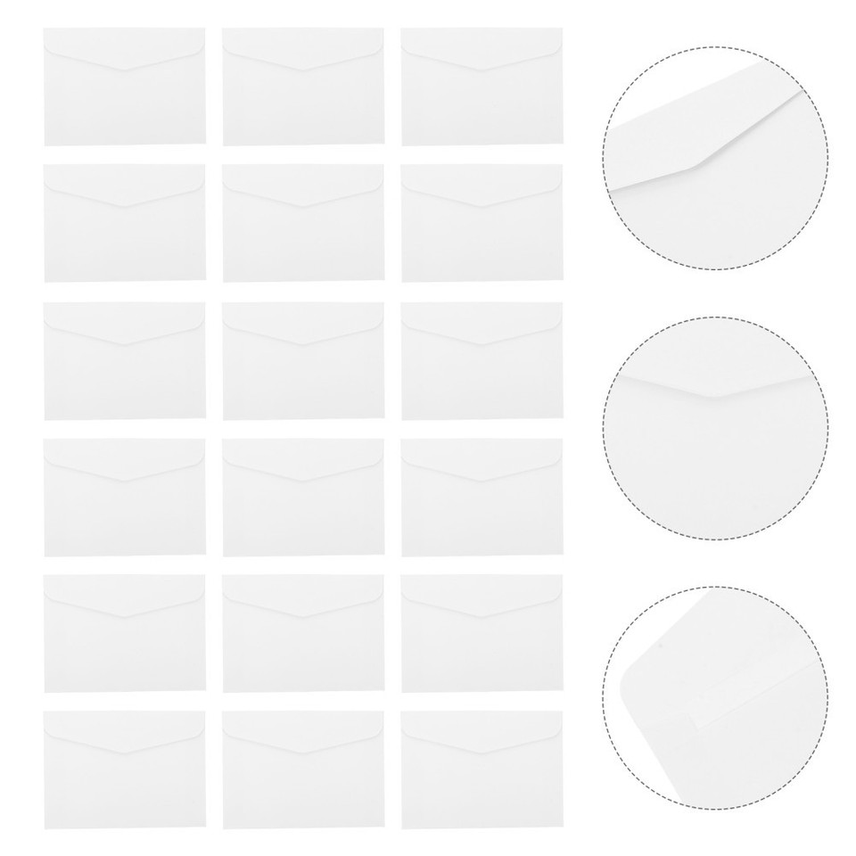 100 Pcs Mini White Envelope Paper Envelopes Blank Invitation Sleeves ...