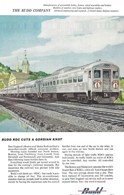 1955 The Budd Company Railway Vintage Color Print Ad Train Travel ...