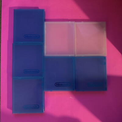 Lot of (7) Vintage NES Nintendo Hard Clamshell Blue Plastic Game Case ...