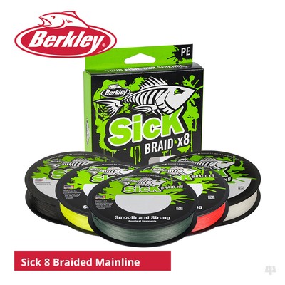 Berkley Sick 8 Braided Mainline - Pike Carp Perch Trout Salmon Lure ...