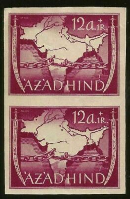 1943 AZAD HIND FREE INDIA CHAIN MAP PRO NAZI GOVERNMENT IN SINGAPORE ...