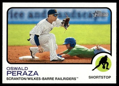 2022 Topps Heritage Minor League Oswald Peraza Scranton/Wilkes-Barre ...