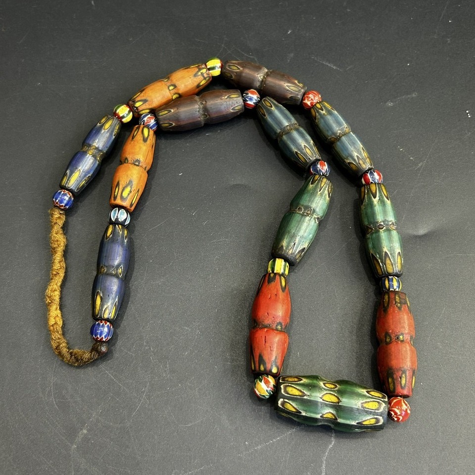 Ancient Roman Multicolor Mosaic Gabree Glass Beads Unique Beads Strand ...
