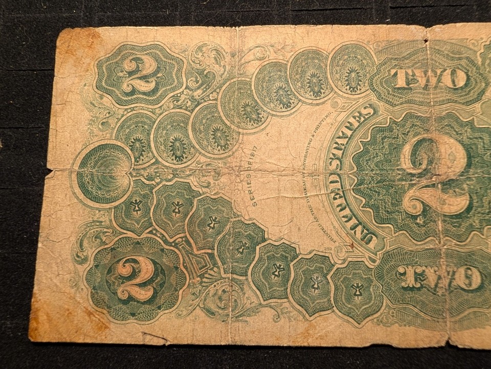 1917 $2 Red Seal United States Note Large Size Two Dollar Legal Tender ...
