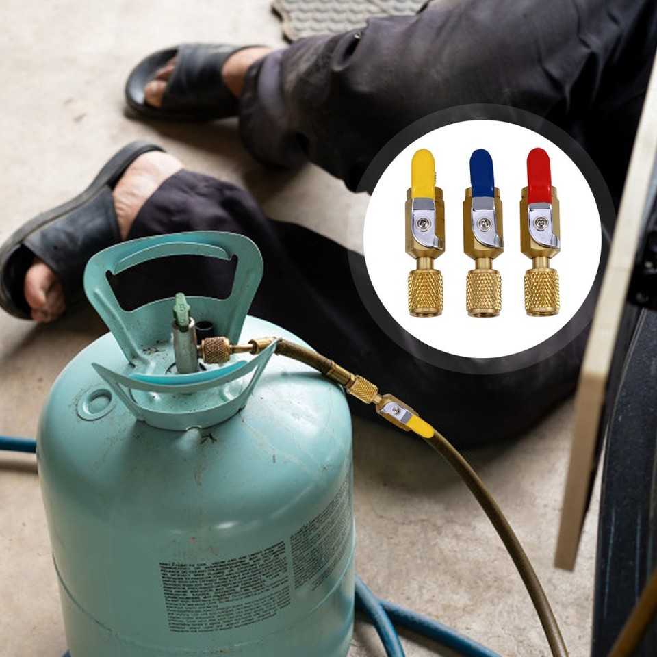 3Pcs Air Conditioning Ball Valve Adapter for Charging Hose | eBay UK