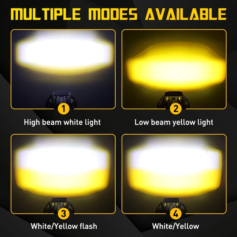 2x LED Spot Motorcycle Light Headlight Driving Fog Auxiliary Lamp ...