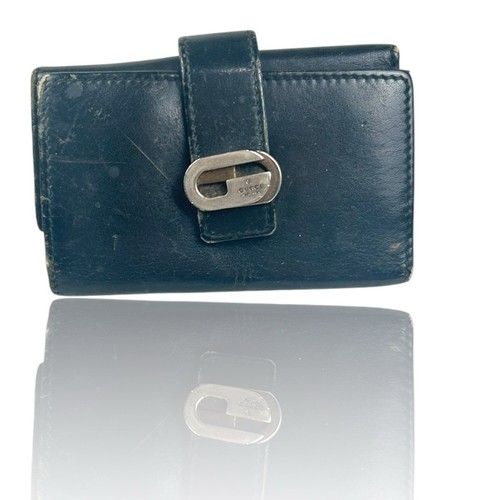 Gucci Black Leather Key Ring Wallet with Buckle | eBay