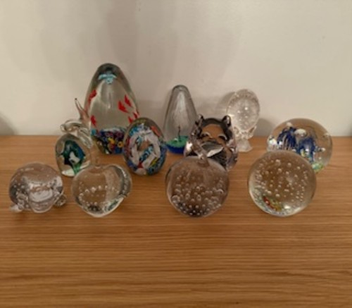 Vintage Collection of Eleven (11) Glass Paperweights | eBay
