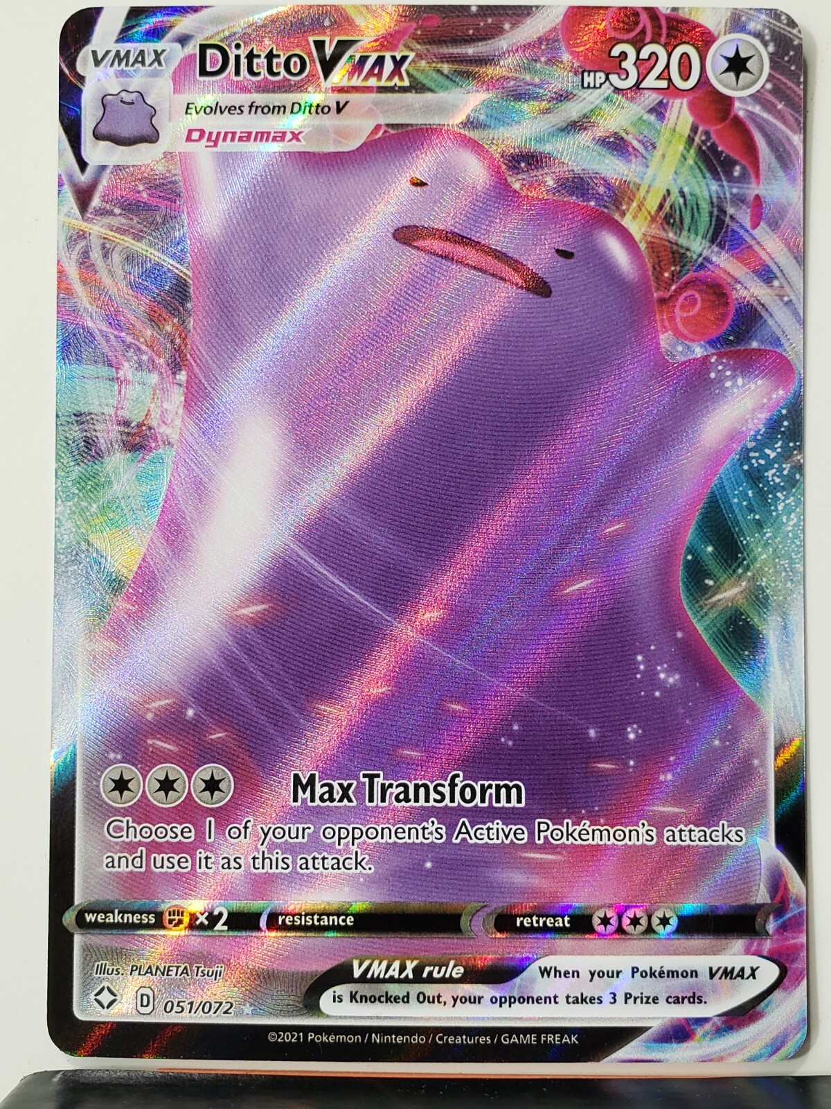 HOLO Ditto VMAX 051/072 NM / M Shining Fates Pokemon Card - $2 Flat ...
