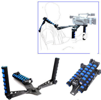 Dual Handheld Hand Grip Stabilizer Camera Shoulder Holder Bracket ...