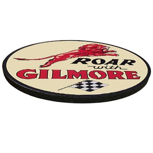 Gilmore Gas Signs Reproduction Roar with Gilmore Gas Round MDF Wood ...