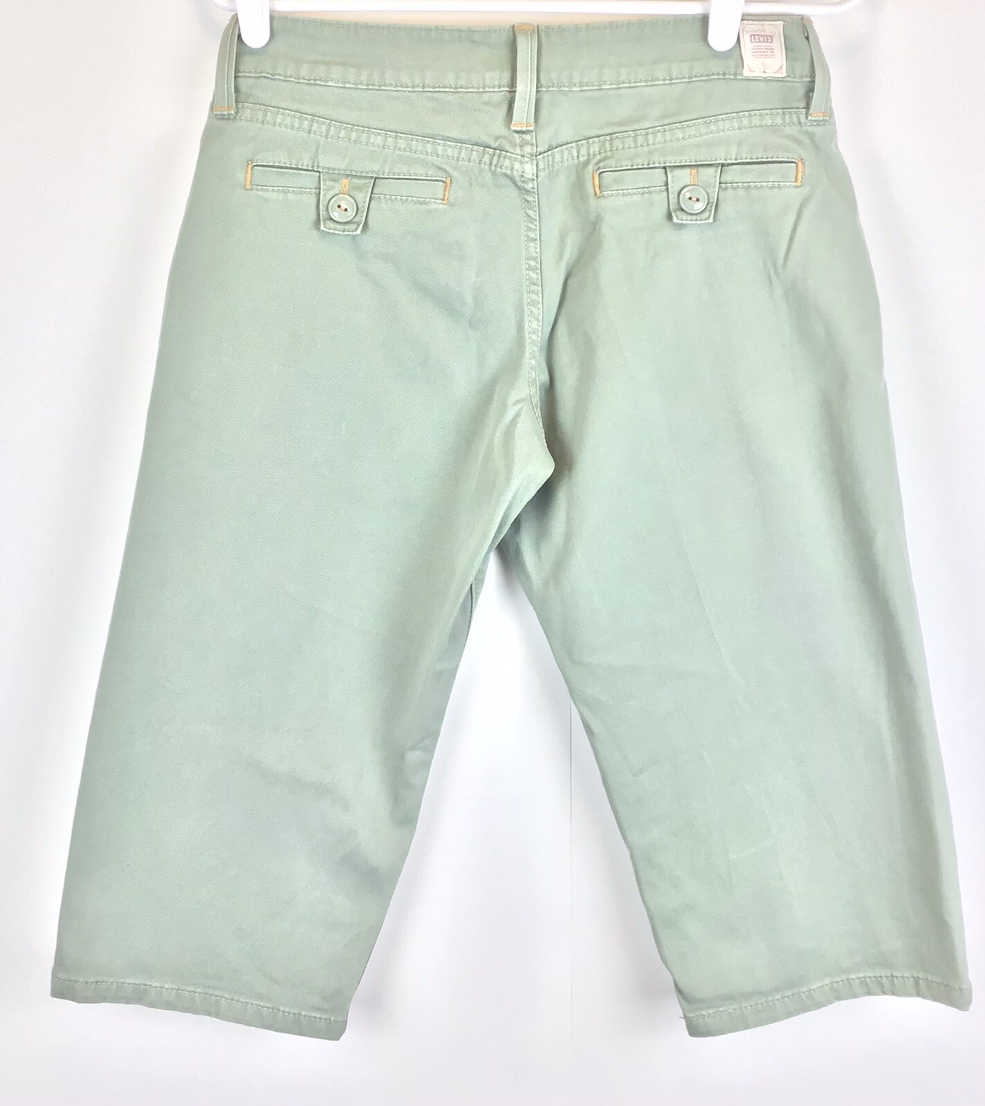 Levi's Tab Twills Womens Capri Pants Light Green Cott… - Gem