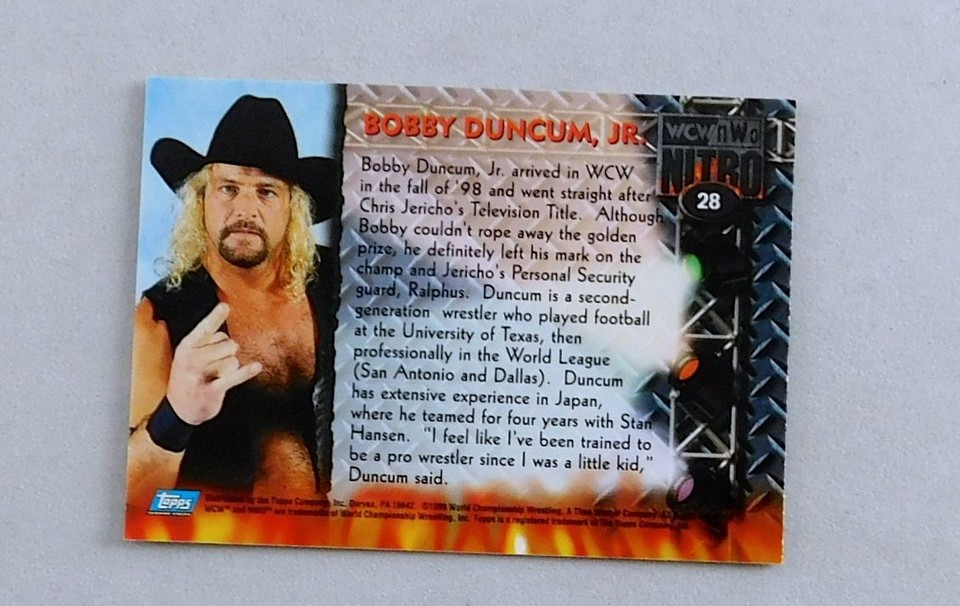 Bobby Duncum Jr WCW NWO Wrestling Trading Card Topps 1999 Wrestler WWE ...