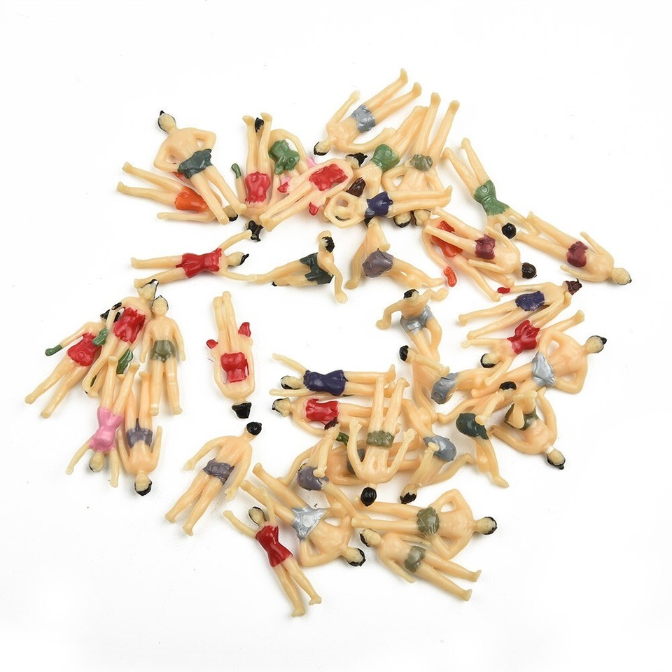 40pcs/set HO Scale 1:75 Swimming Painted Figures For Model Layout Beach ...