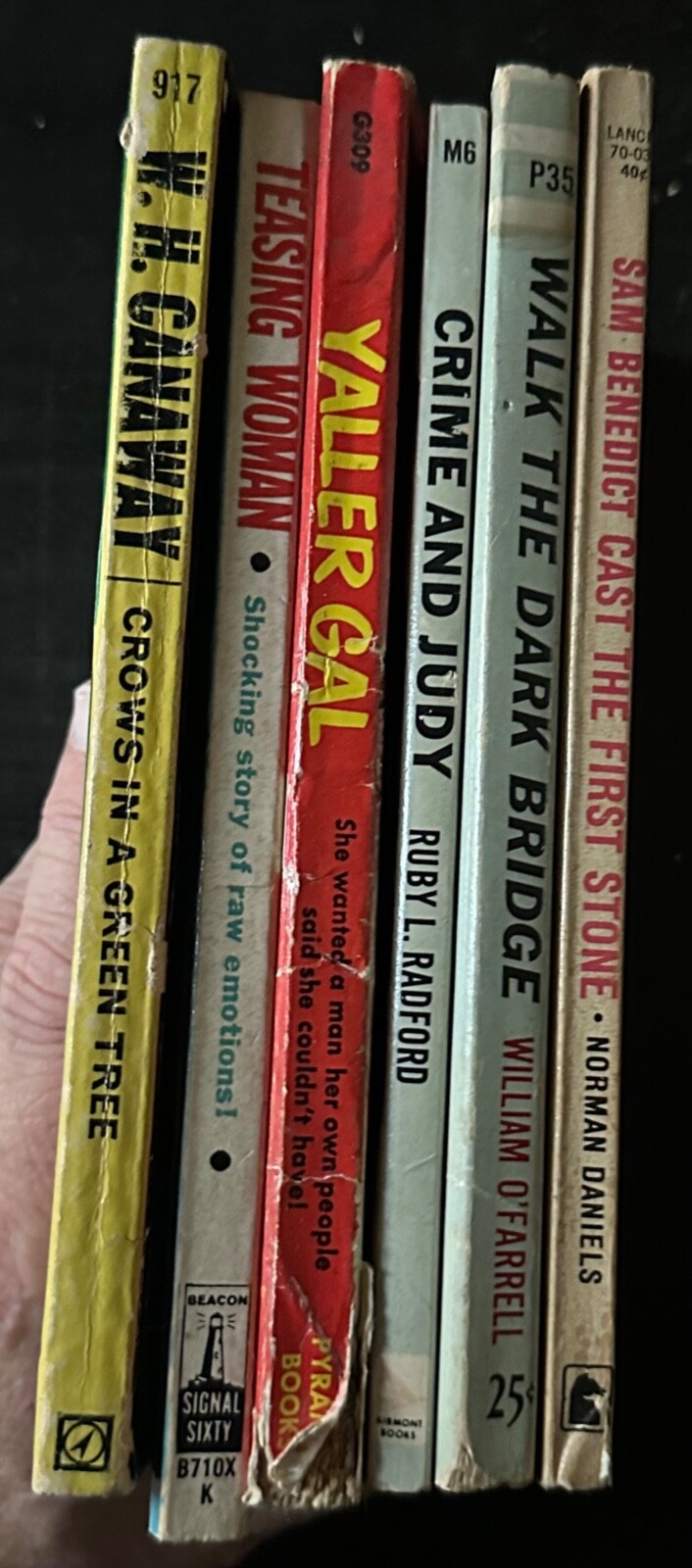 6 Vintage Sexy Pulp Paperbacks Teasing Woman Yaller Gal Crime and Judy ...