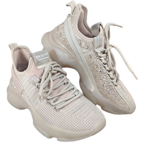 Steve Madden Maxima SM NY90 Beige Designer Rhinestones Glitter Shoes ...
