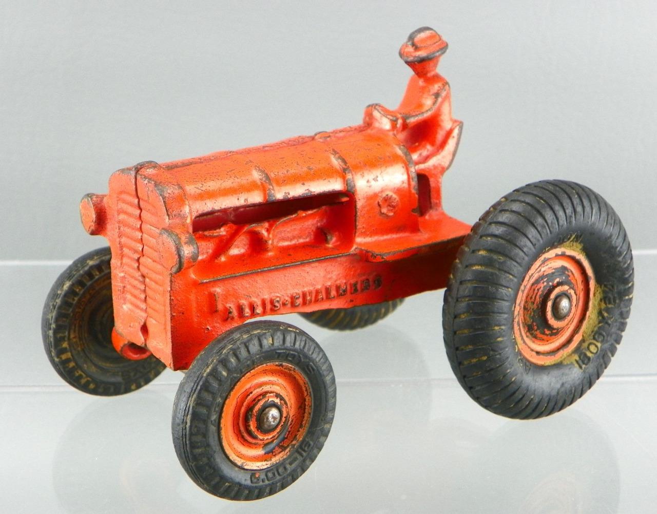 Vintage 1930's Arcade Toys #265 Cast Iron 5" Orange Allis-Chalmers Farm ...