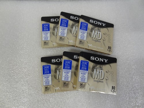 Lot of 6 Sony Premium Gold Mini Disc MD 80 Recordable Sealed BRAND NEW ...