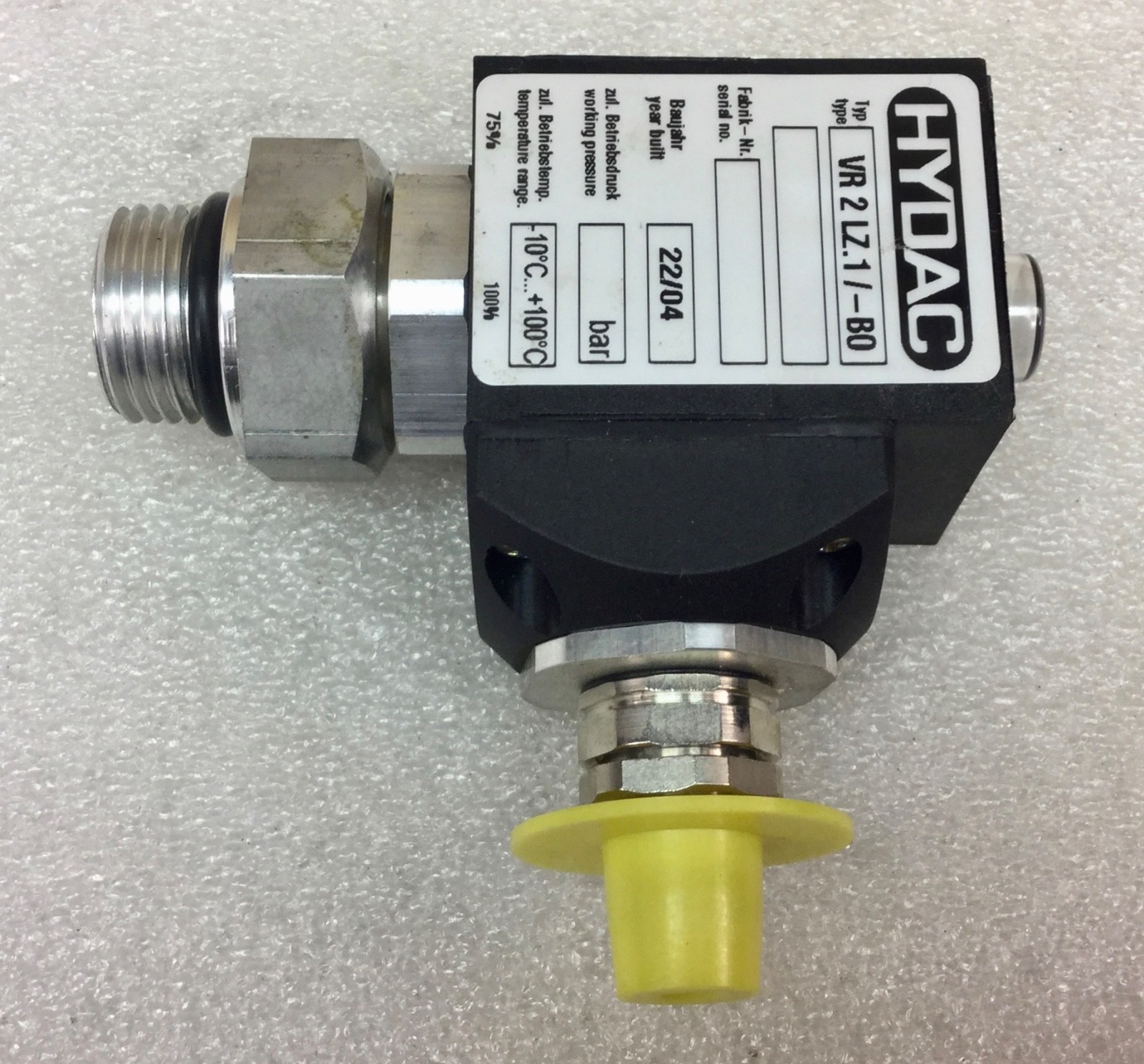 HYDAC MODEL VR2LZ.1/-B0 CLOGGING INDICATOR SENSOR 24V NEW CONDITION NO ...