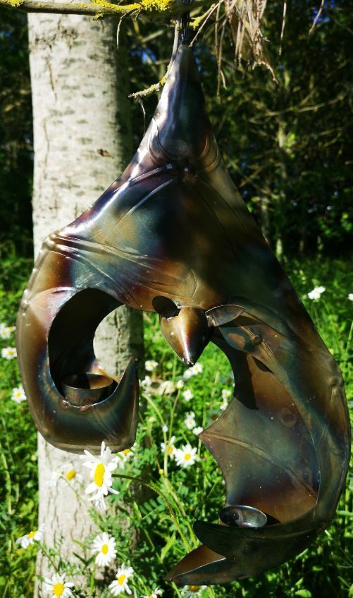 Handmade Hanging bat Fair Trade Tin Metal Fruit Bat | eBay UK