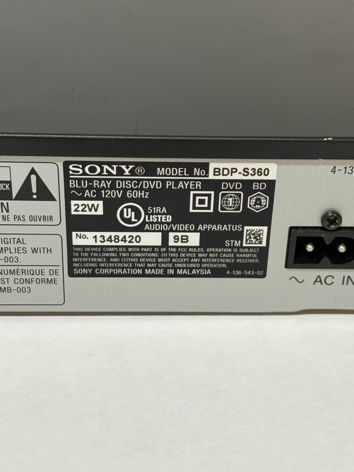Sony BDP-S360 Blu Ray DVD Player with Remote Control Tested & Works | eBay