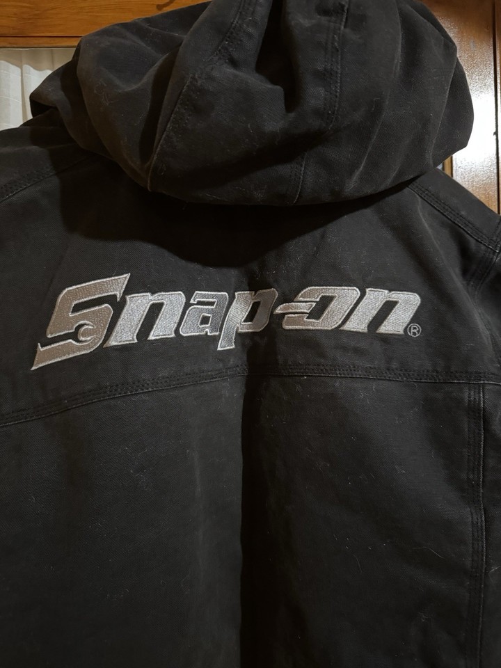 Snap On Jacket Mens Medium Utility Pocket Canvas Workwear Quilted Black ...