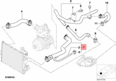 Genuine BMW E38 Sedan Cooling System Water Hose OEM 11532247815 | eBay