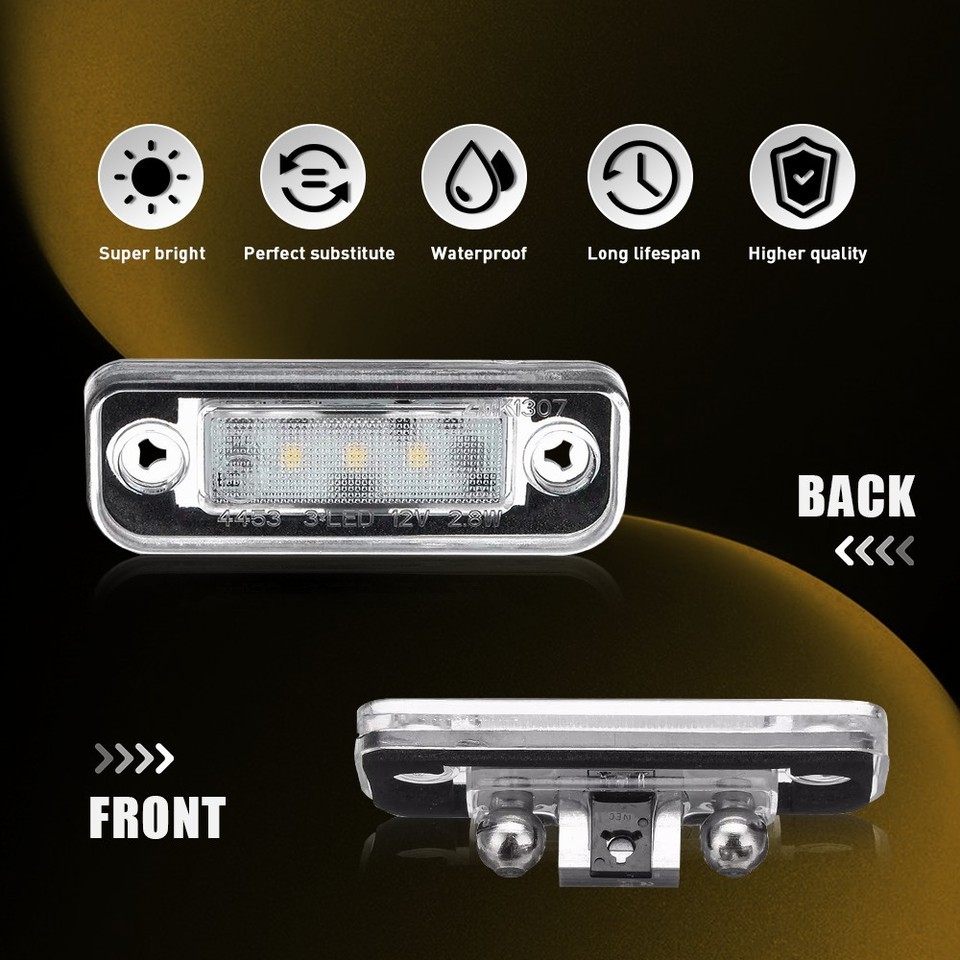 2Pcs License Plate Lamp LED Tail Lights For Mercedes Benz W211 W203 ...