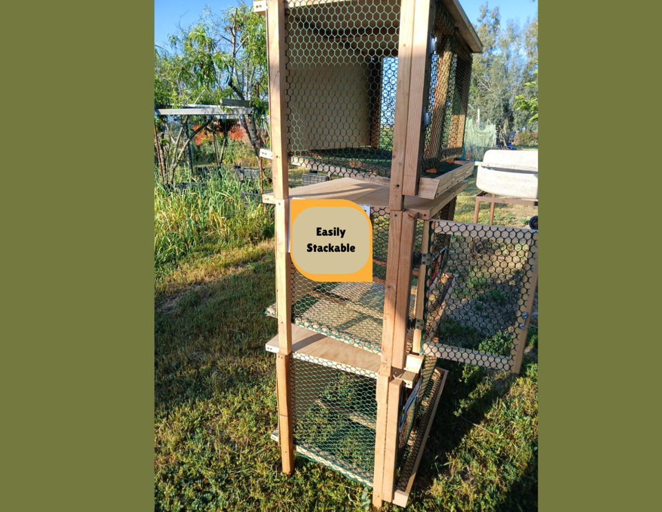 Quail Coop, Wood/Wire Mesh Quail housing with easy egg harvest system ...