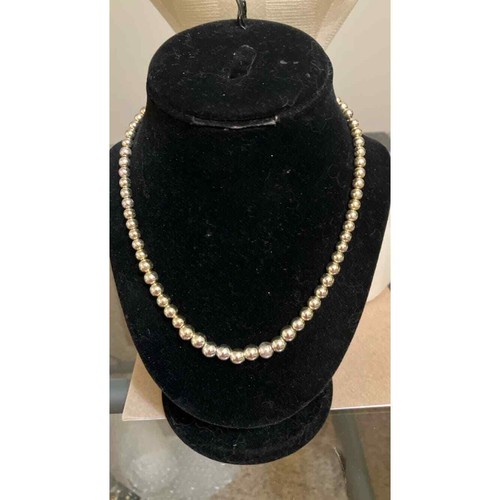 Ralph Lauren Signed RLL Silver Bead 16" Choker Necklace Toggle Clasp | eBay