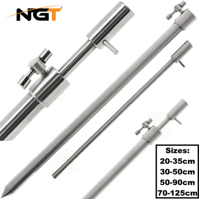 NGT Stainless Steel Bank sticks 20cm to 125cm Extendable Rod Rests ...