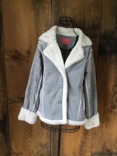 Juliano Celini Faux Suede Fur Jacket Coat L | eBay