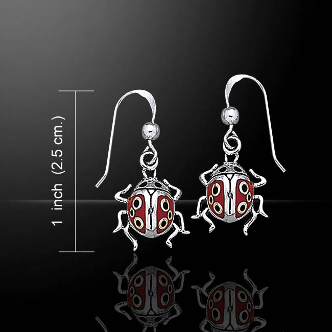 Ladybug 925 Sterling Silver Earrings Fine Spirit Animal Totem Insect ...