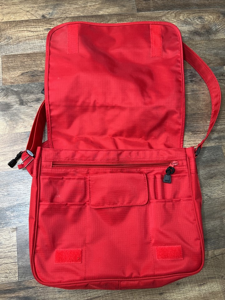 Sonoma Red Rip Stop Nylon Small Messenger Style Bag Preowned | eBay