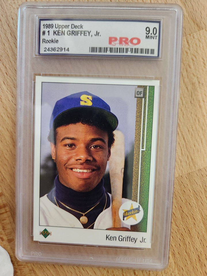 1989 Upper Deck⚾ HOFer Ken Griffey Jr Rookie Card👀#1 Mariners PRO 9.0 ...