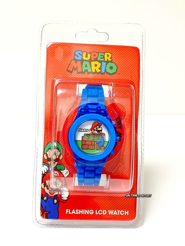 Super Mario Watch Kids Boys Digital Wristwatch Flashing Lights Reloj ...