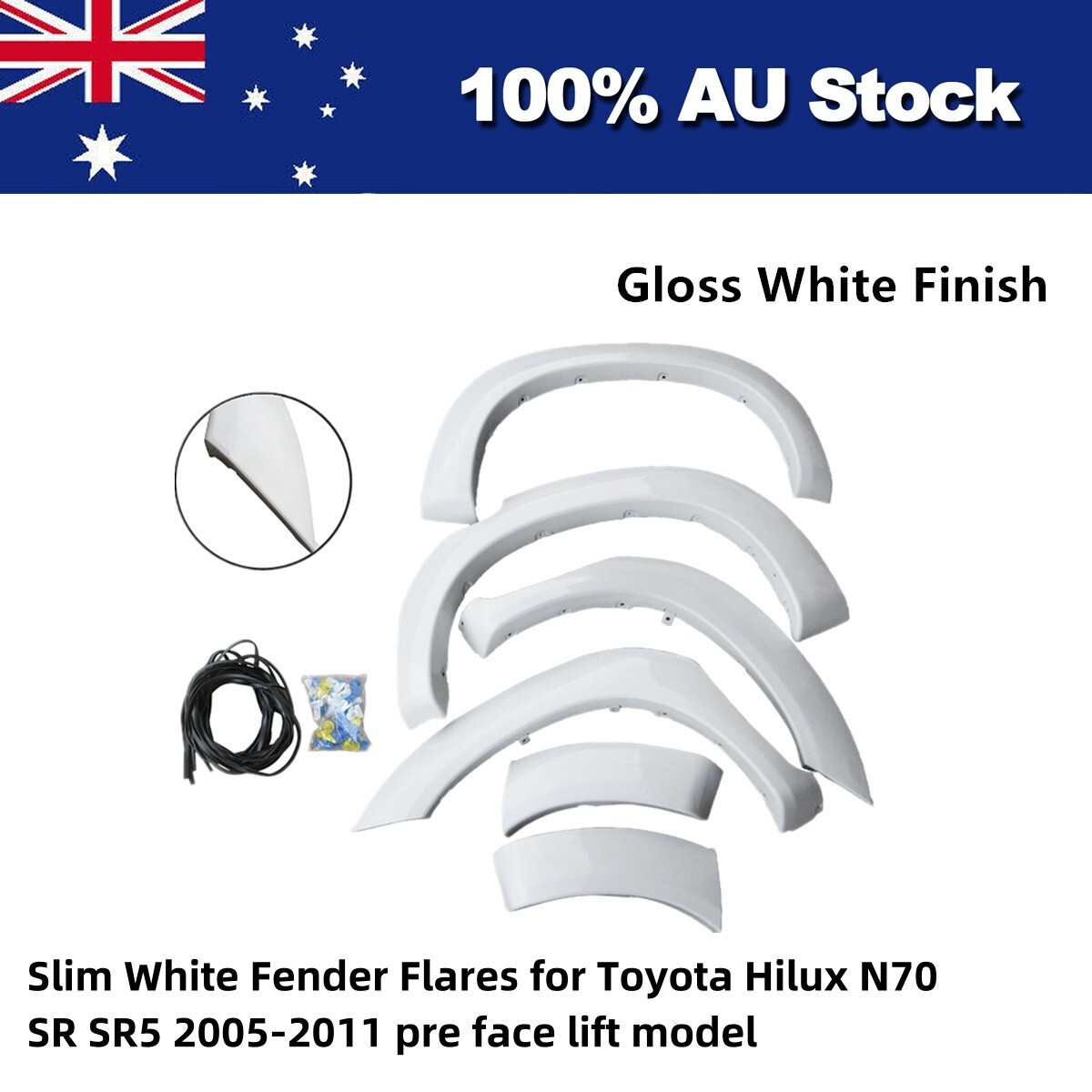White Fender Flares OEM Design Wheel Arch for Toyota Hilux N70 SR5 SR ...