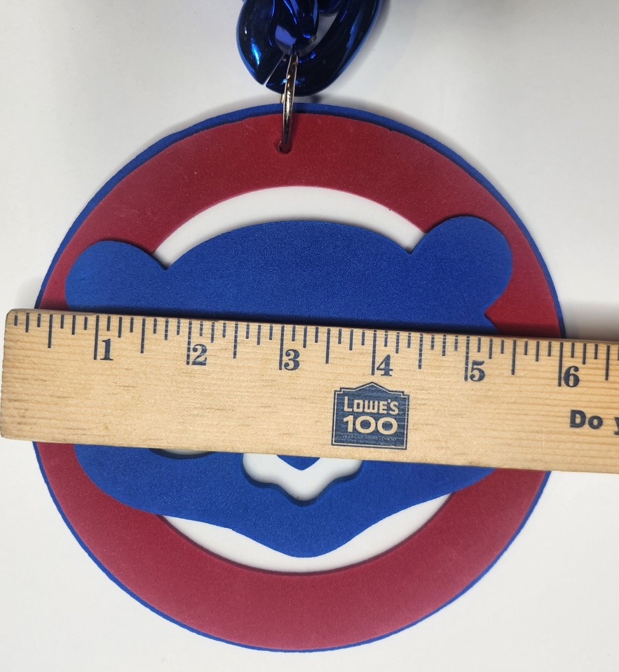 MLB Large Baseball Chicago Cubs Blue Fan Chain Necklace Foam Cubbie ...