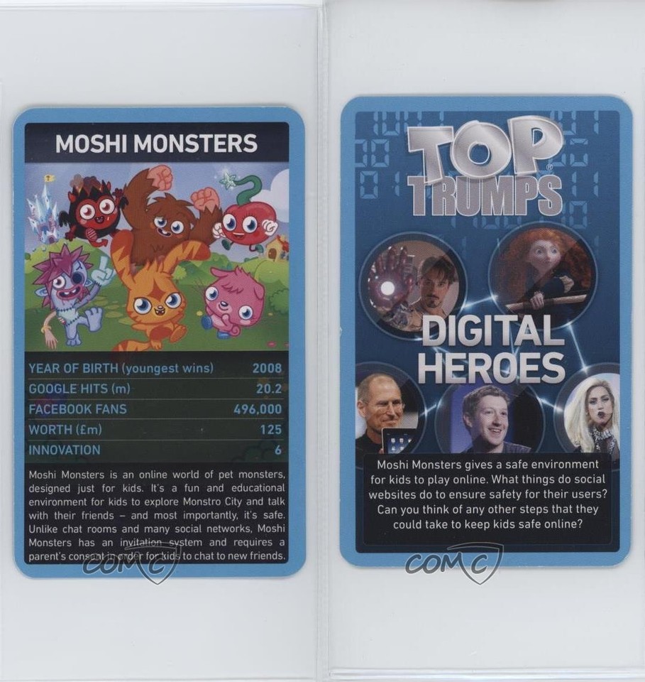 2012 Top Trumps Digital Heroes Moshi Monsters 10cu | eBay