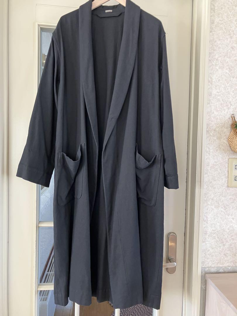 Margaret Howell Cotton Wool Gown Rope Coat Black - Gem